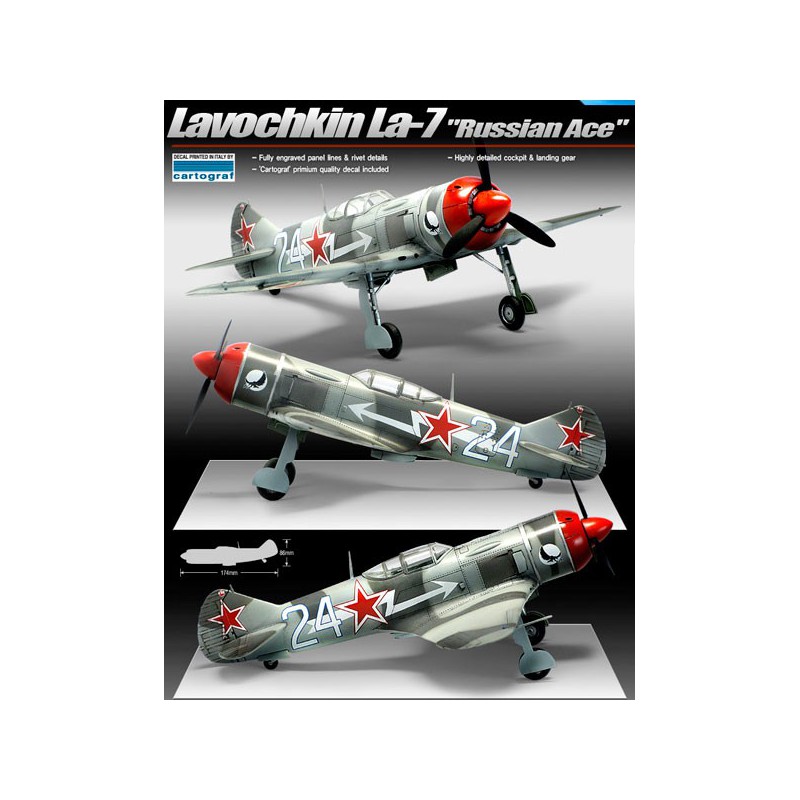 Lavochkin plastic plane model la-7 russian aces 1/72 - Scientific-MHD