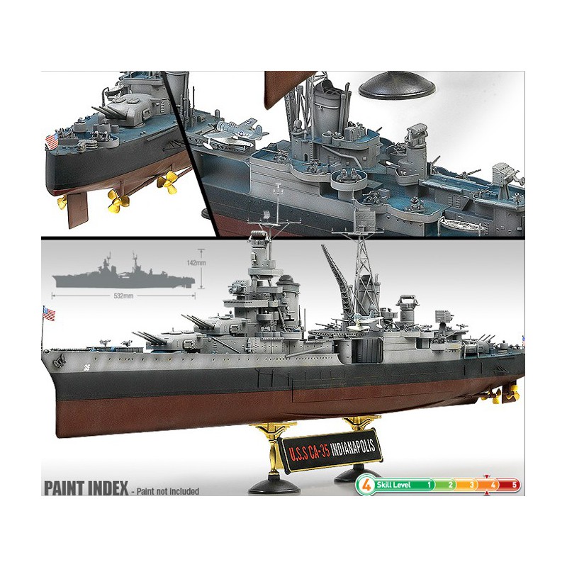 Plastikbootmodell USS CA-35 Indianapolis 1/350 - Scientific-MHD