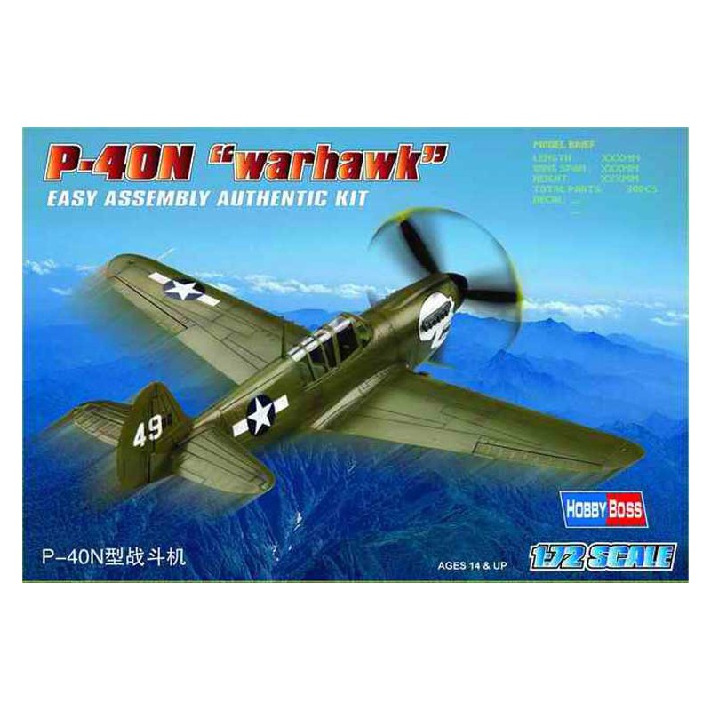 P-40 N Warhawk 1/72 plastic plane model - Scientific-MHD