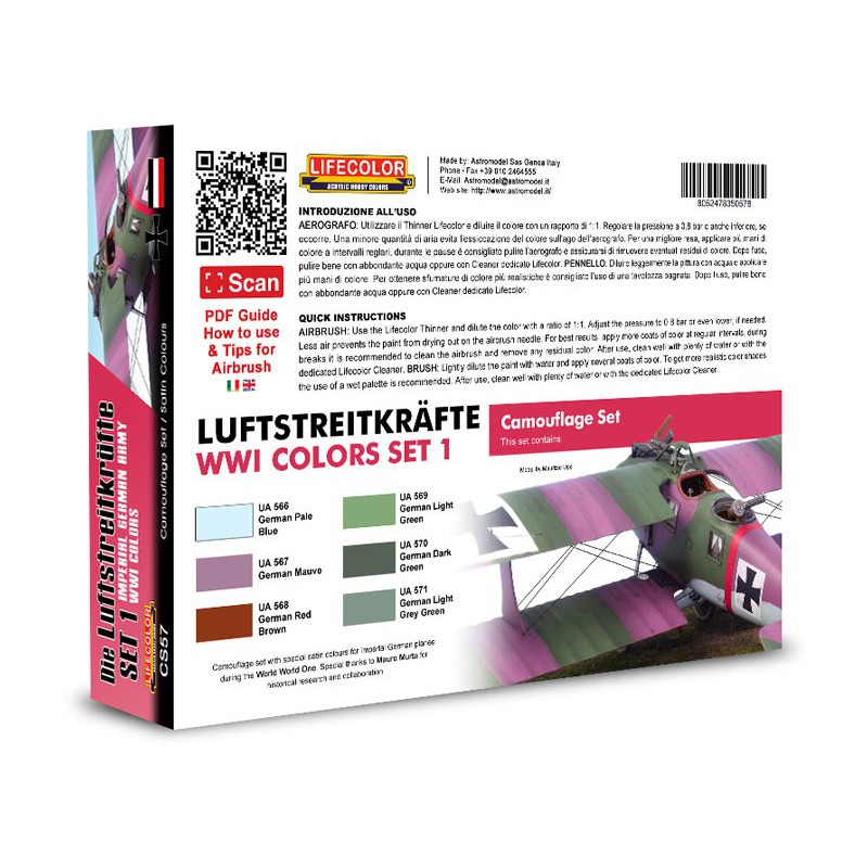 Imperial Acrylic Painting German Army Wwi Colors Set 1 - Scientific-MHD