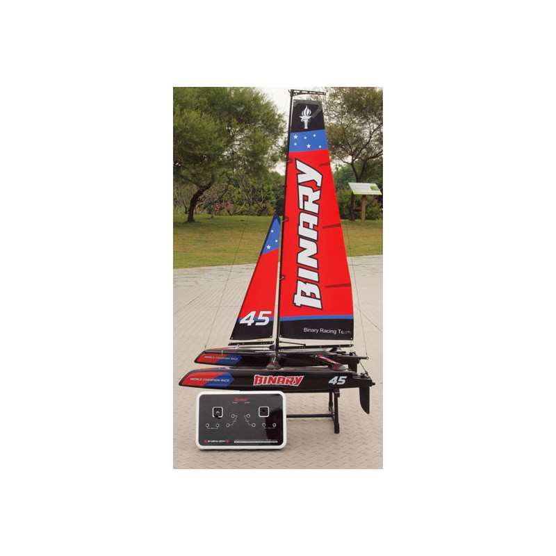 Voilier radiocommandé Mini Catamaran rouge RTS - Scientific-MHD