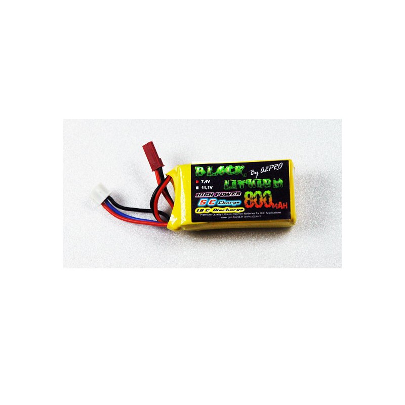 Lipo battery for radio controlled lipo black lithium 800mAh 15c 2s beak ...