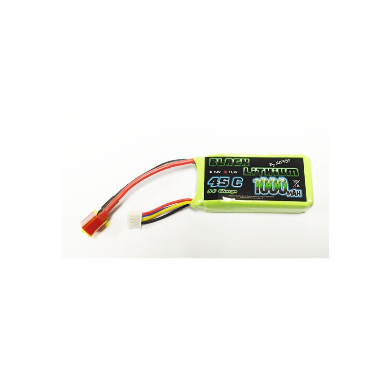 Lipo bati for radio -controlled lipo black lithium 1000mAh 45c 3s ...