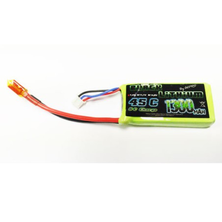 Lipo battery for radio -controlled lipo black lithium 1300mAh 45c 2s ...