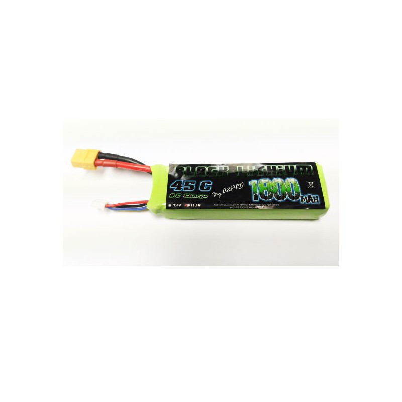 Lipo bati for radio -controlled lipo black lithium 1800mah 45c 3s ...