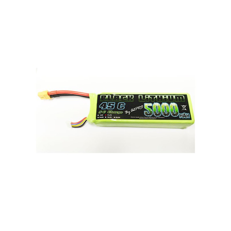 Lipo bati for radio -controlled lipo black lithium 5000mAh 45c 3s ...