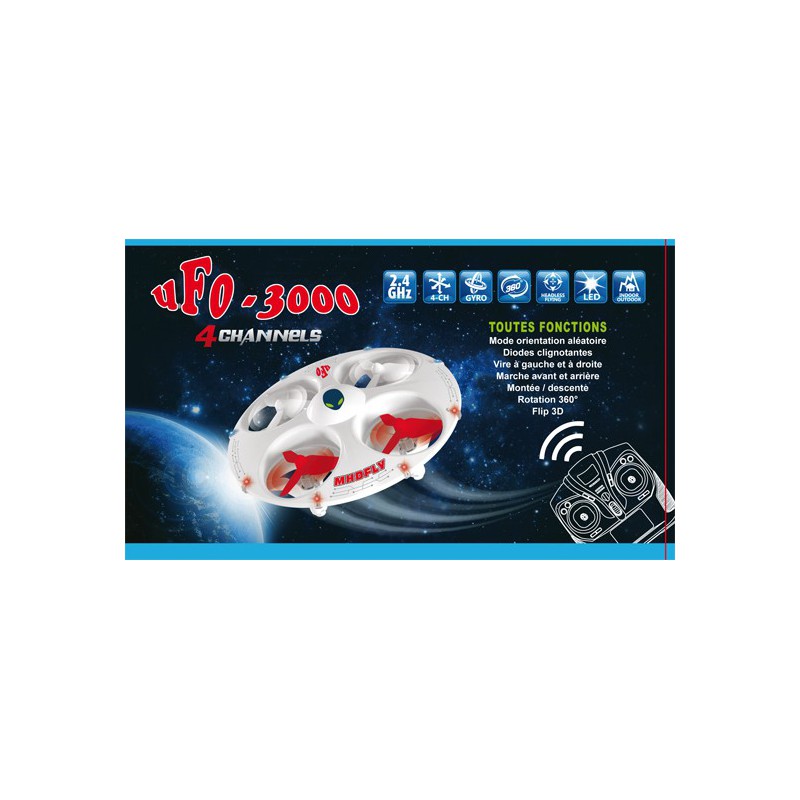 Radio -controlled drone for beginner UFO 3000 white flying saucer ...