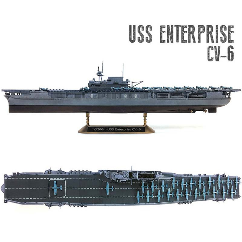 Plastikmodellschiff USS CV-6 Enterprise "Battle of Midway" 1:700