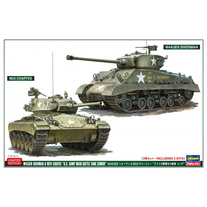 Plastic tank models M4A3E8 Sherman and M24 Chaffee 1:72
