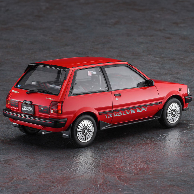 Plastic model car Toyota Starlet EP71 Si Limited red 1:24