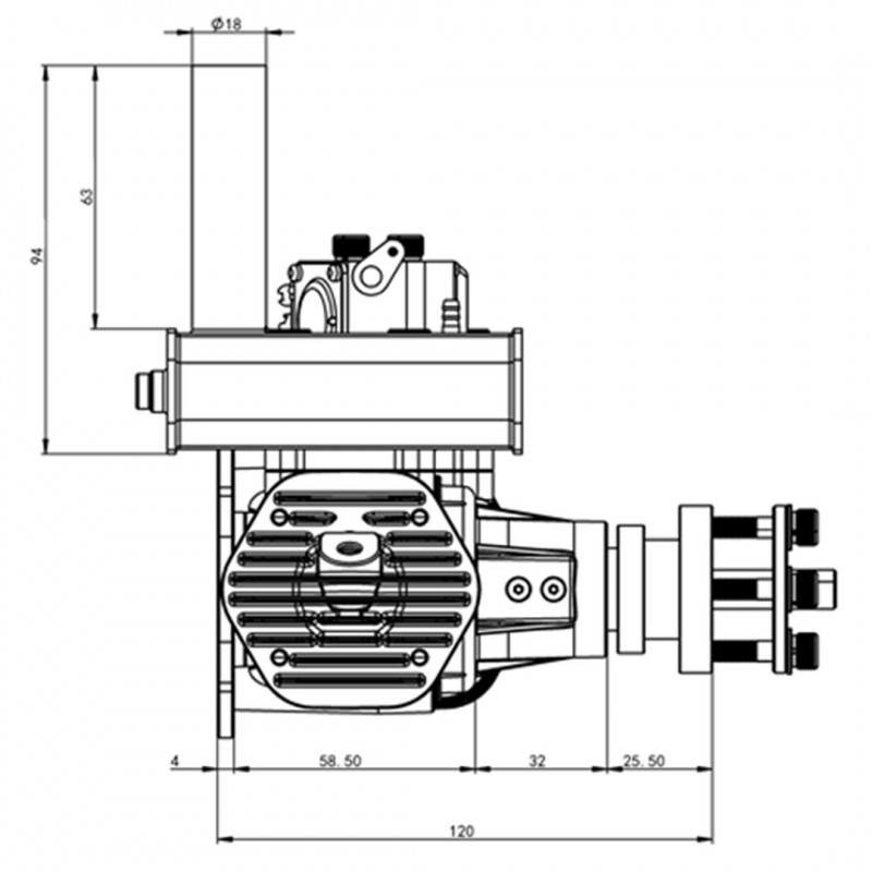 Thermischer Benzinmotor für Flugzeuge EPHIL 40cc Zweizylindermotor