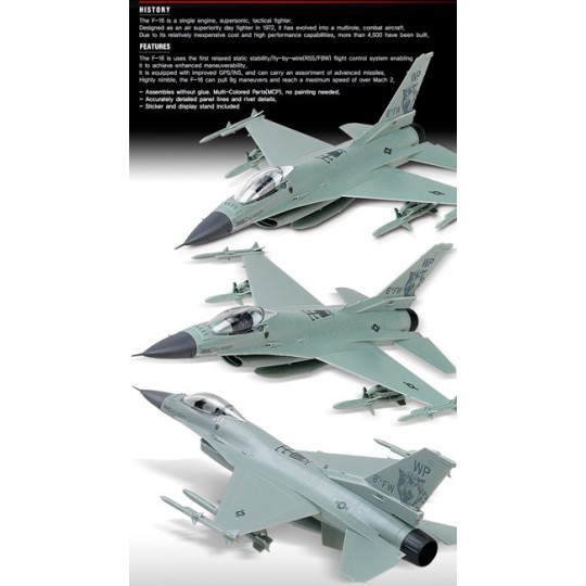 USAF F-16C MCP 1/72 plastic plane model - Scientific-MHD